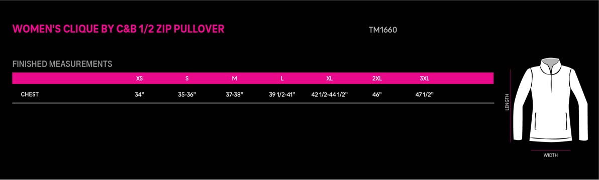 Womens Clique Half Zip Pullover